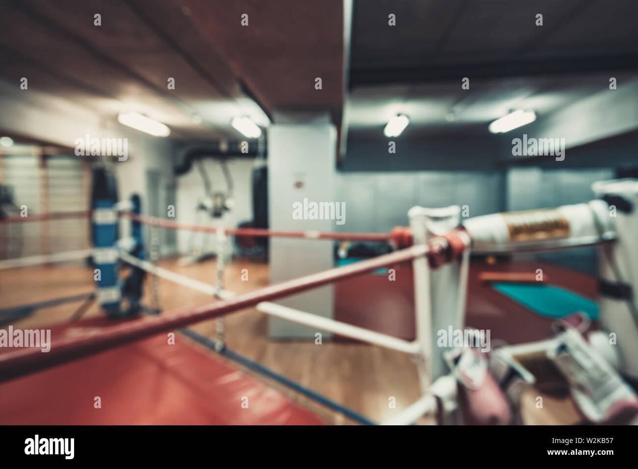 abstract blur interior Empty hall for boxing in the gym Stock Photo - Alamy