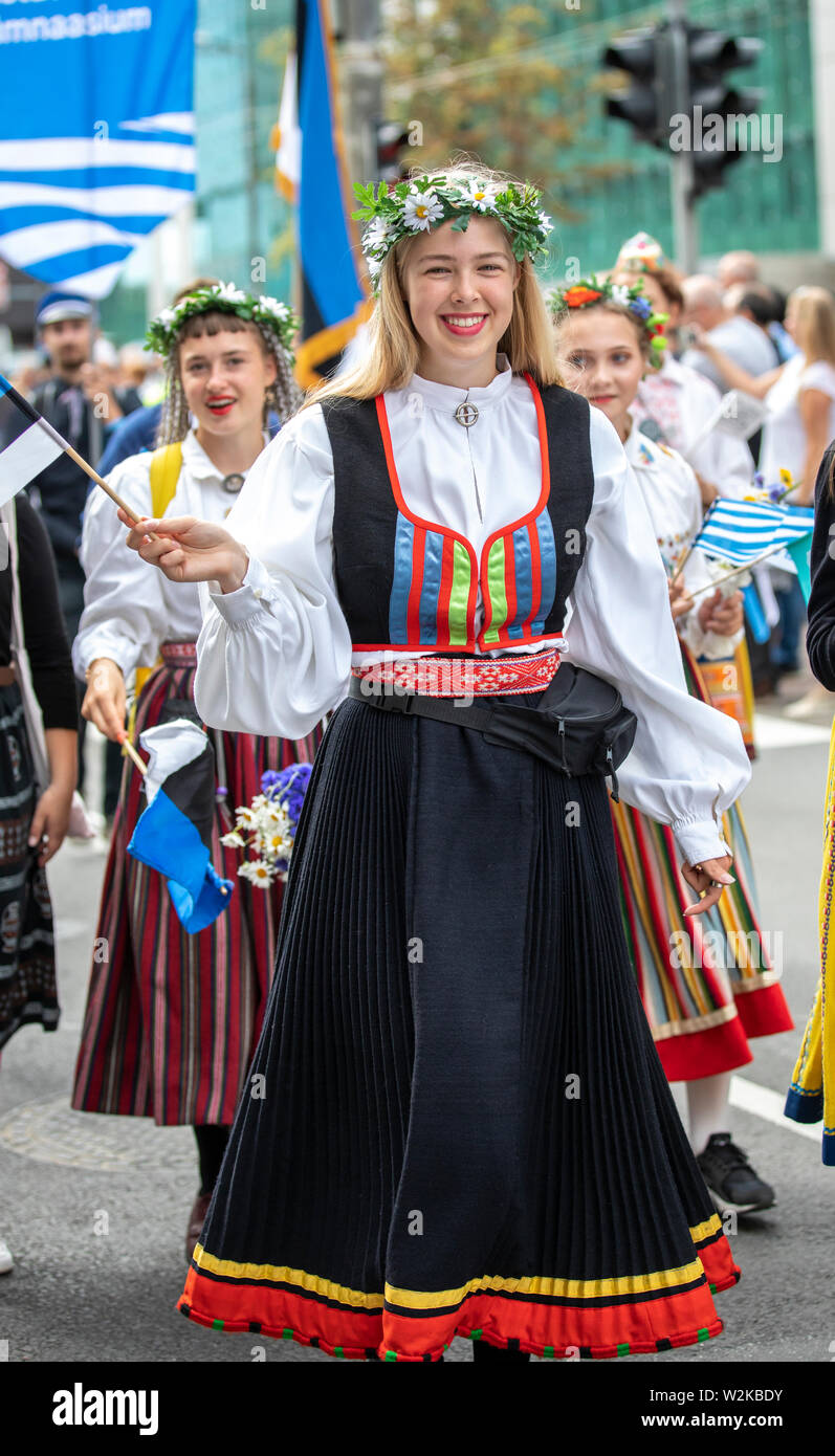 Tallinn, Estonia, 6th July, 2019: people in traditional clothing in ...
