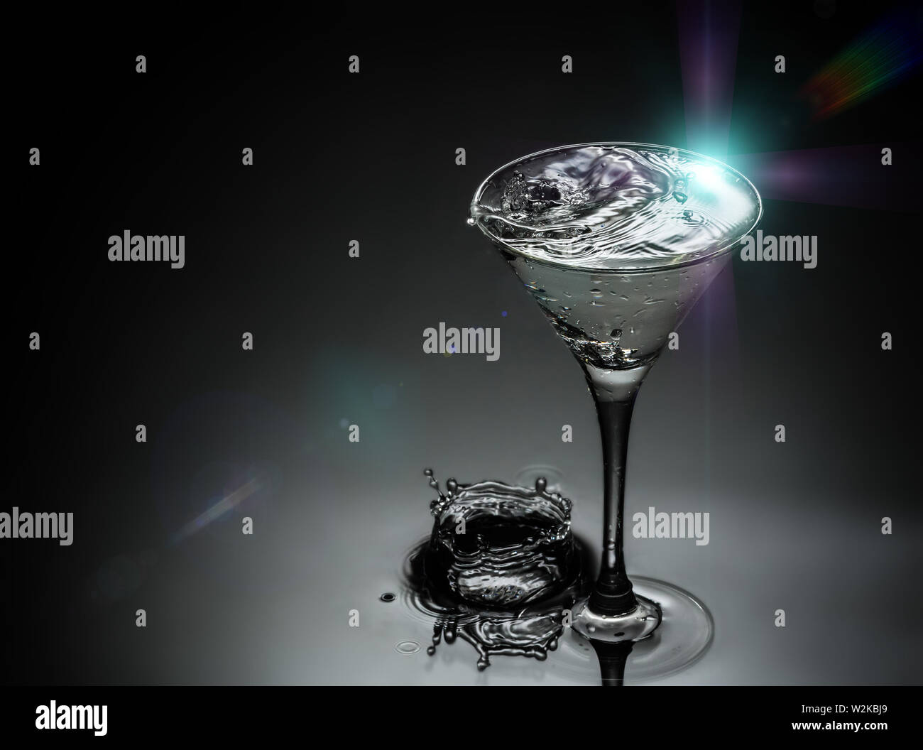 closeup of water drops falling in the glass Stock Photo - Alamy