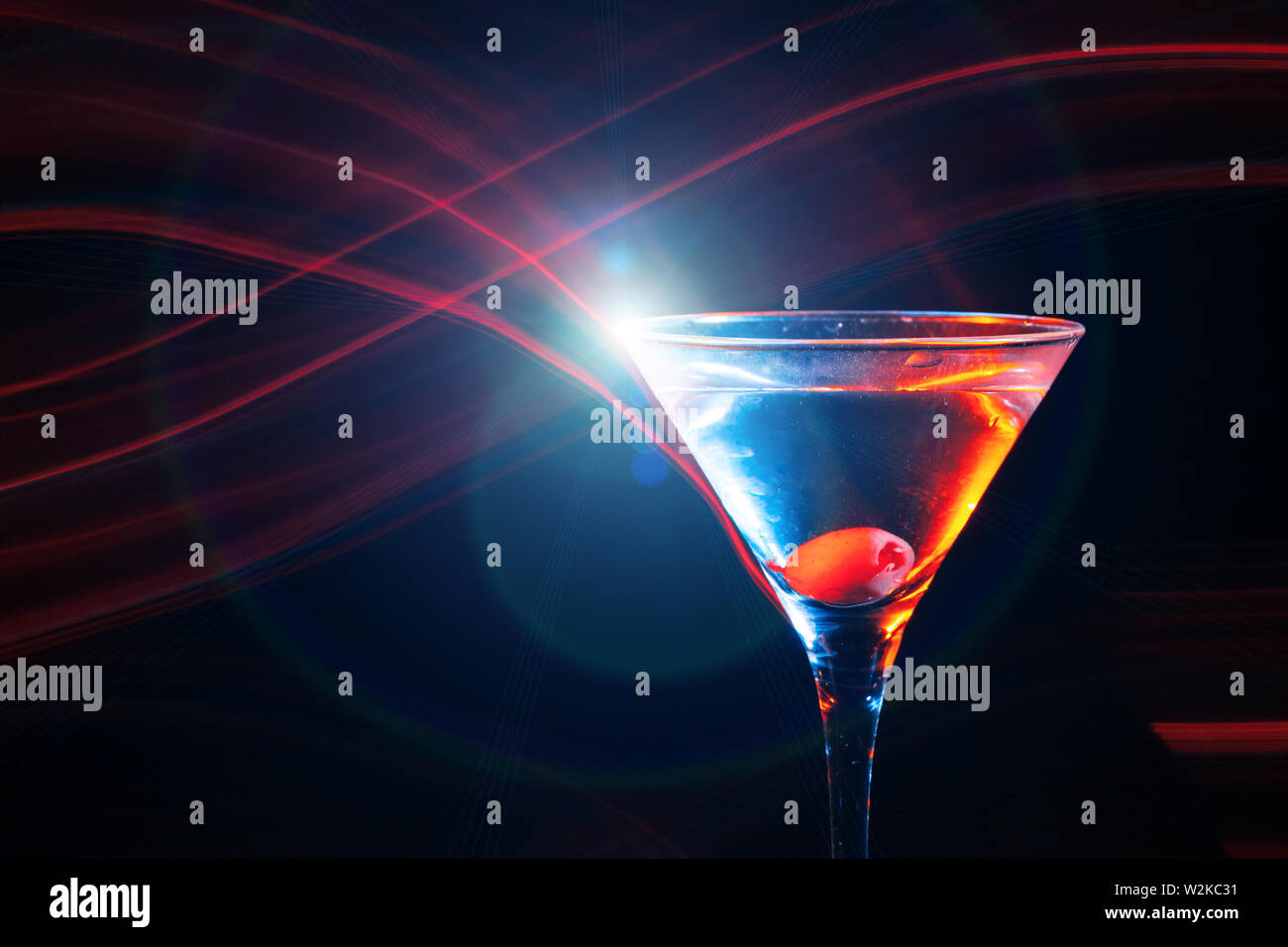 colourful cocktail with flares on the black background Stock Photo - Alamy
