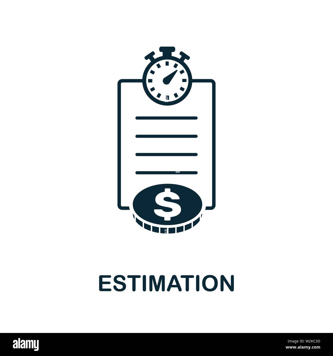 Estimation vector icon symbol. Creative sign from agile icons collection. Filled flat Estimation ...