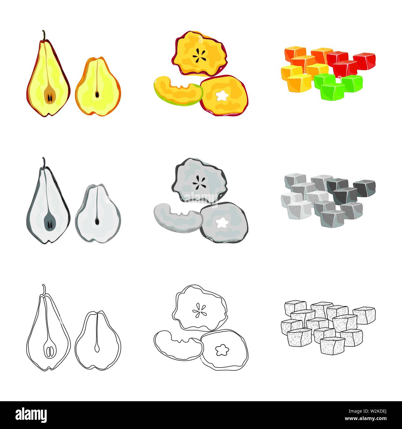 Vector illustration of food and raw logo. Collection of food and nature ...