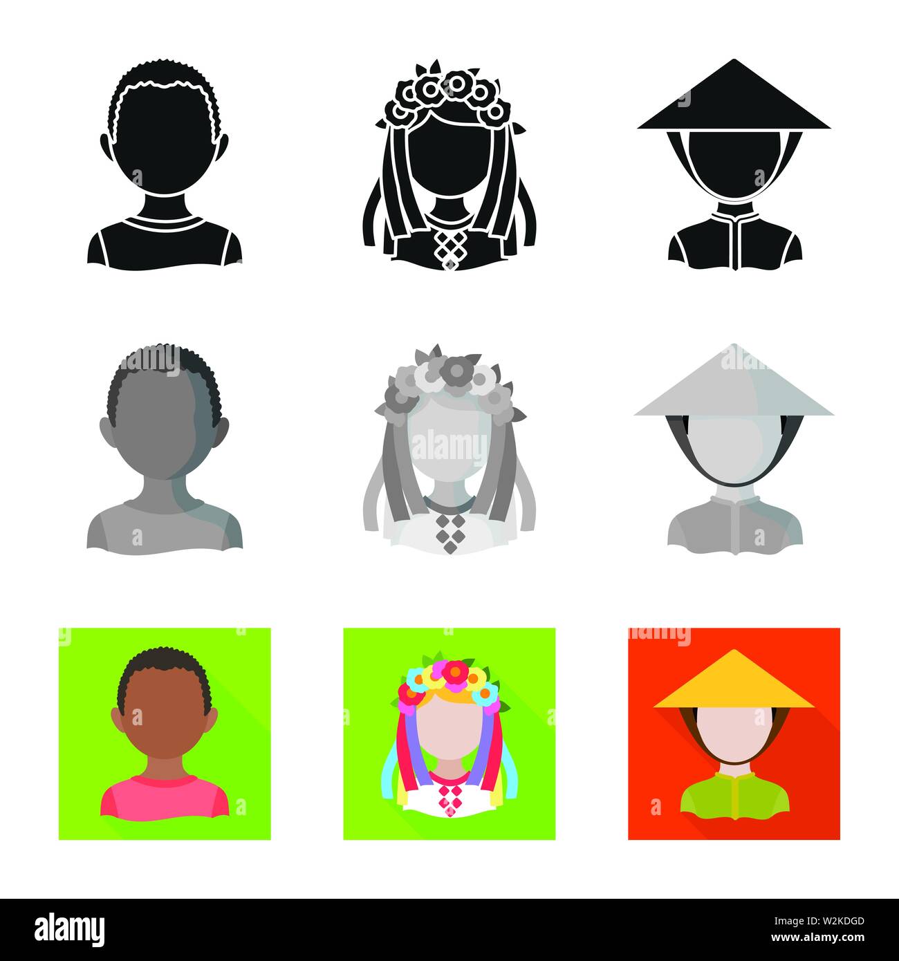Vector illustration of imitator and resident icon. Collection of ...