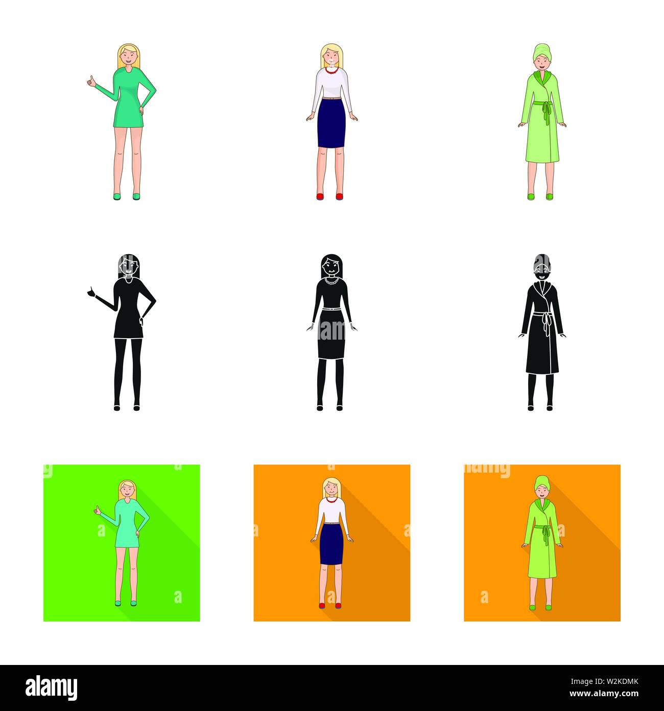 Vector illustration of posture and mood symbol. Collection of posture ...
