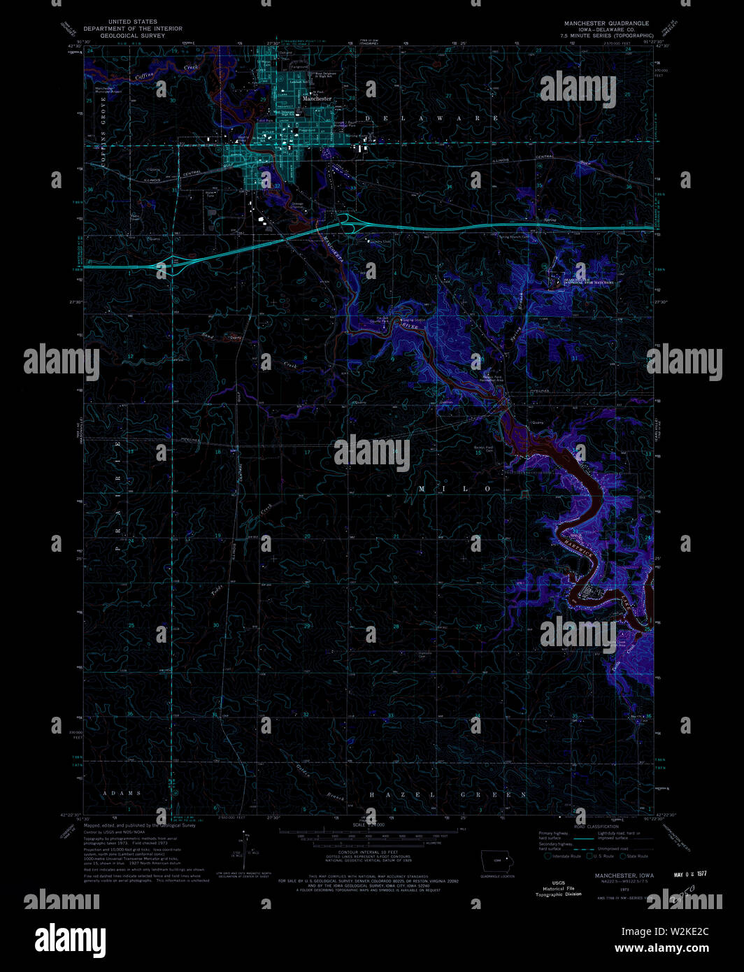 Manchester iowa map hi-res stock photography and images - Alamy