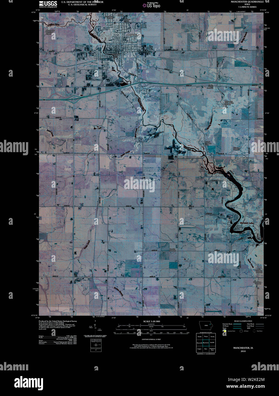 Map of manchester iowa hi-res stock photography and images - Alamy