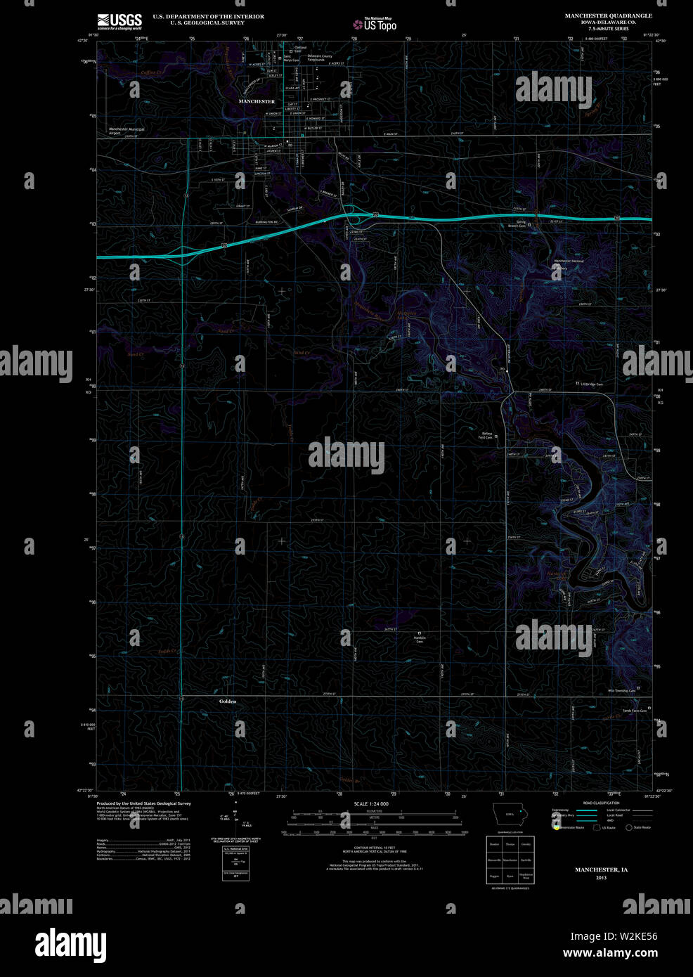 Map of manchester iowa hi-res stock photography and images - Alamy