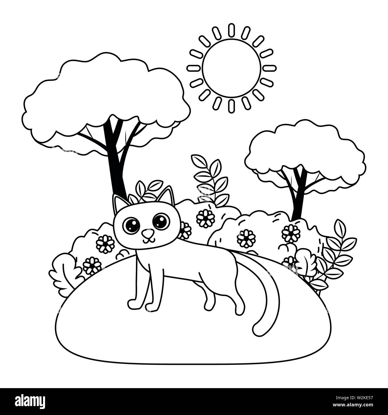 Cat cartoon design, Mascot pet animal domestic cute life nature and ...
