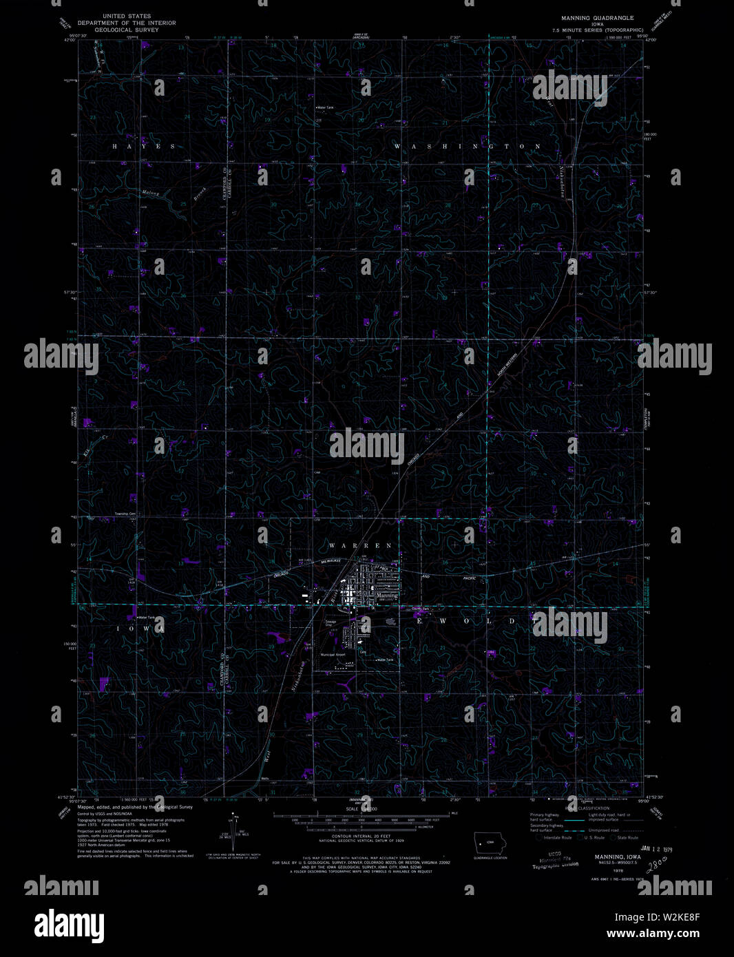 Manning iowa map hi-res stock photography and images - Alamy