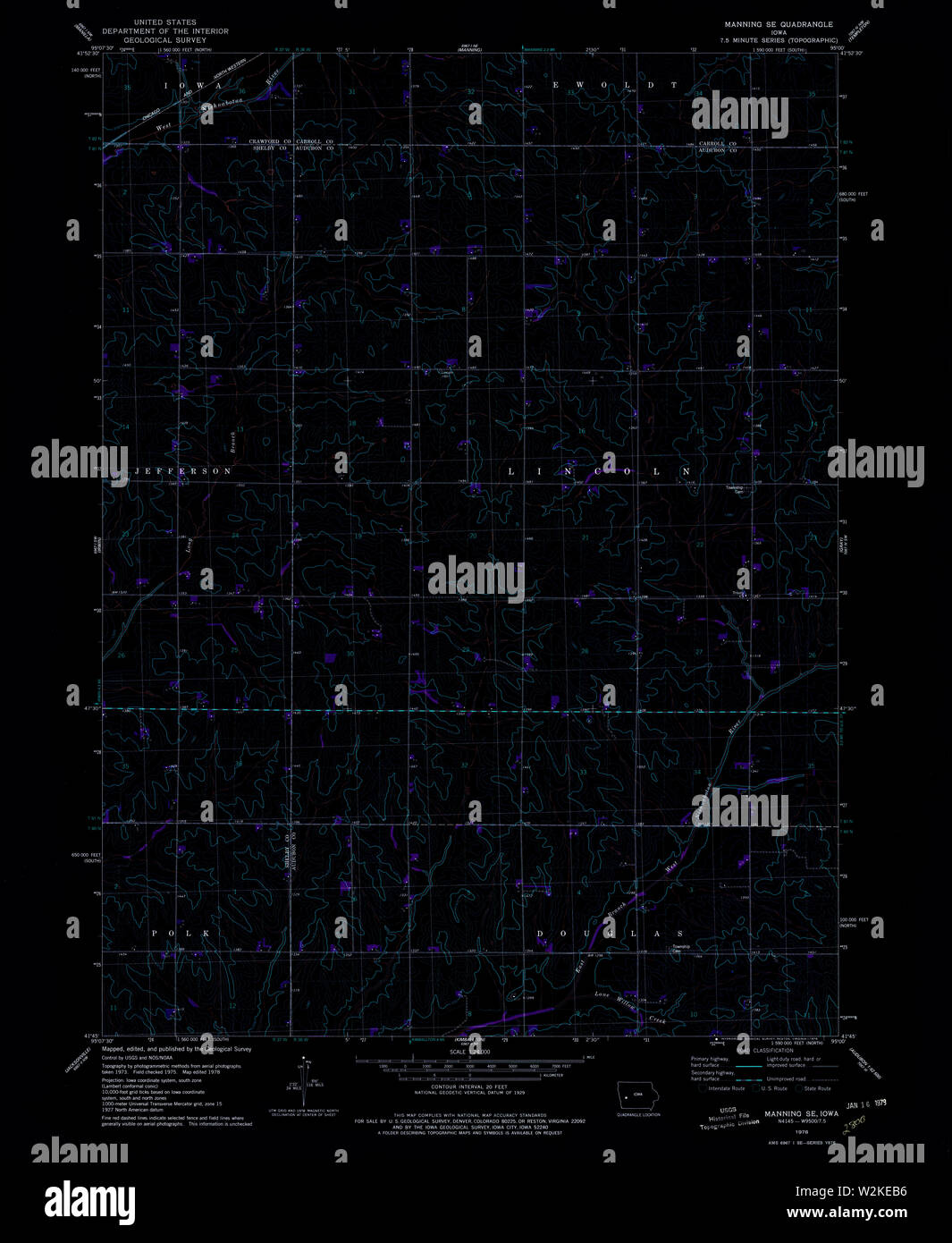 Manning iowa map hi-res stock photography and images - Alamy