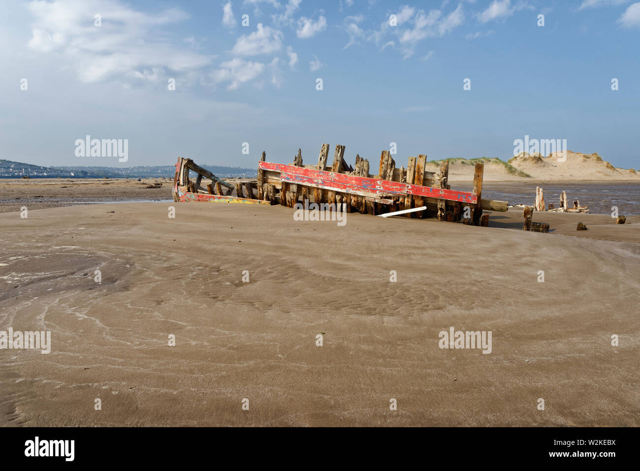 Old Fishing Boat Wreck, Crow Point, Braunton, North Devon, UK Stock ...