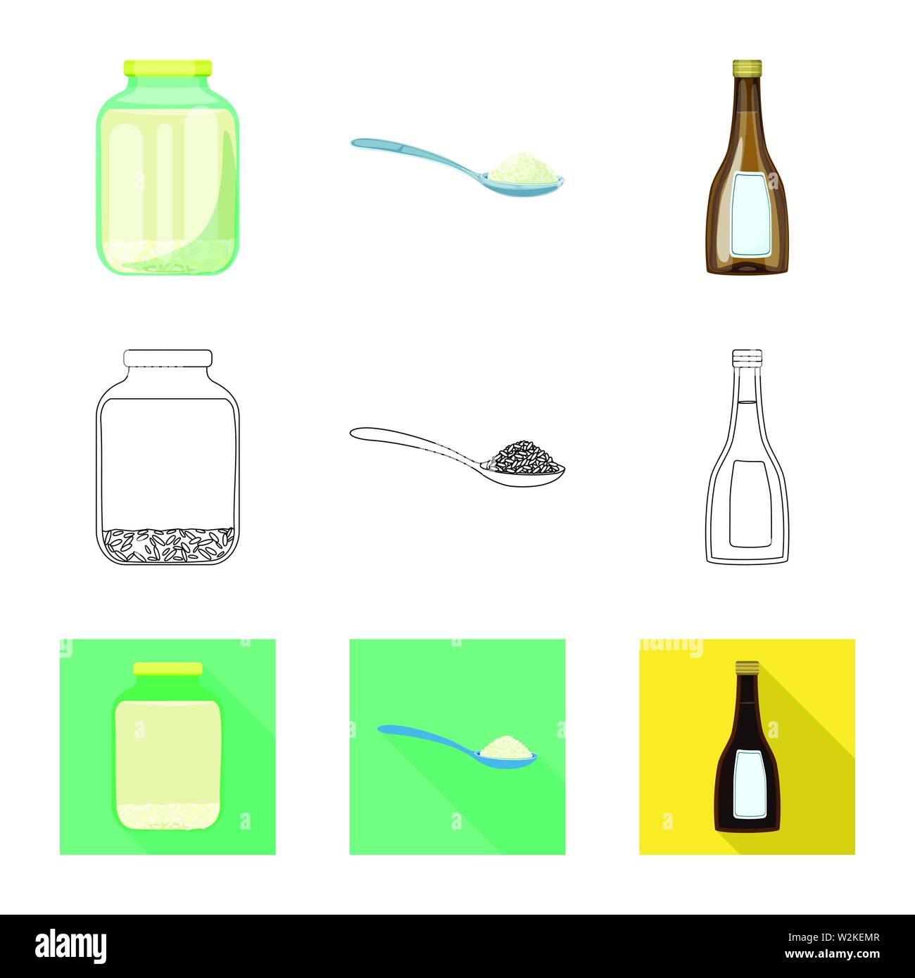 Isolated object of crop and ecological sign. Set of crop and cooking ...