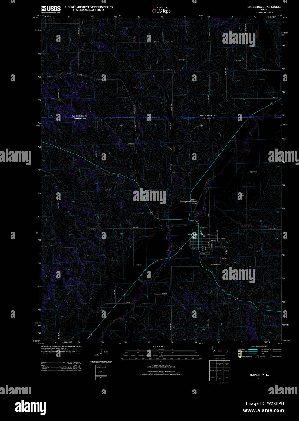 Mapleton iowa map hi-res stock photography and images - Alamy