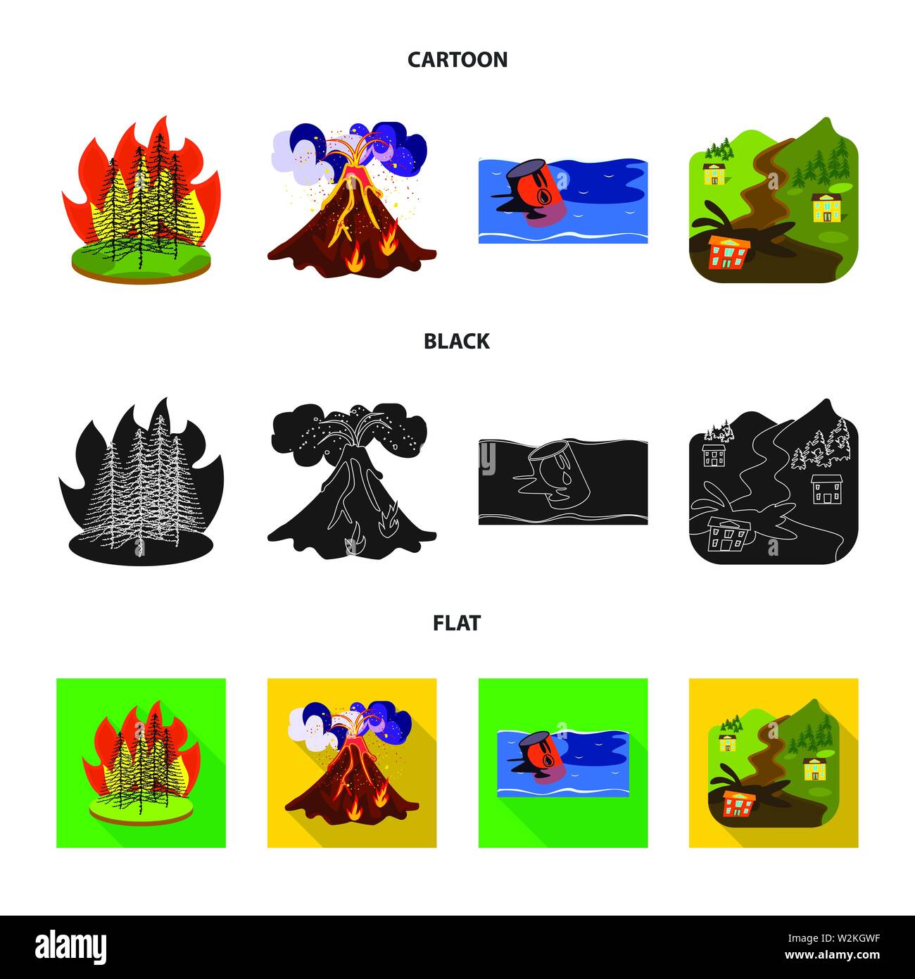 Vector design of weather and distress logo. Set of weather and crash ...