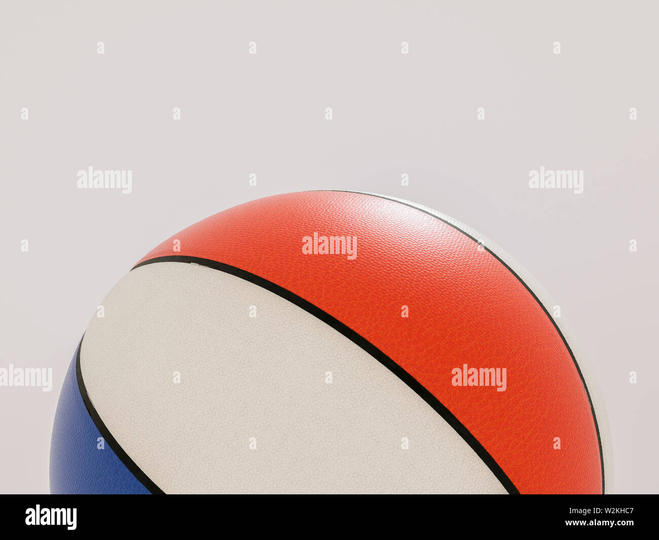 Front view of red white and blue USA colored single basketball sitting ...