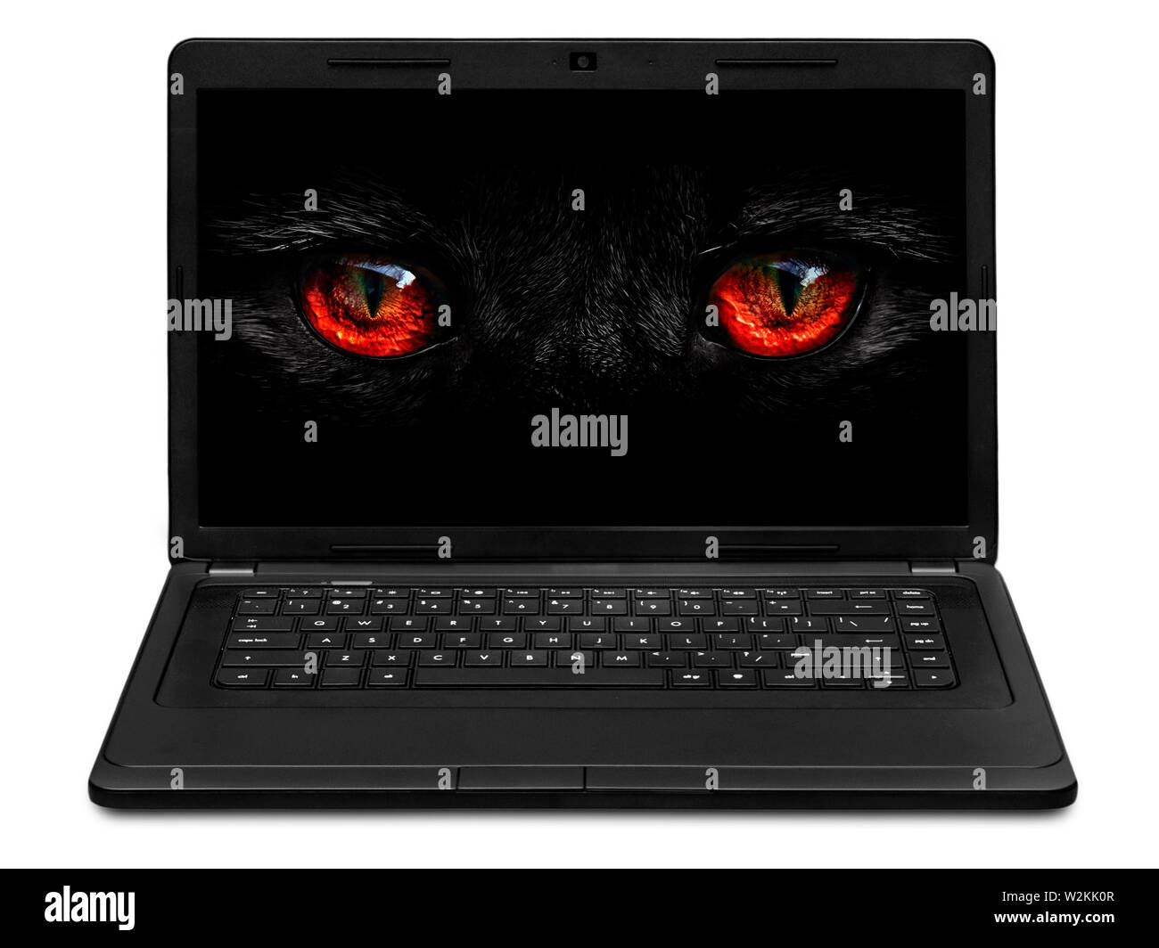 monster eyes looking to the laptop screen Stock Photo - Alamy
