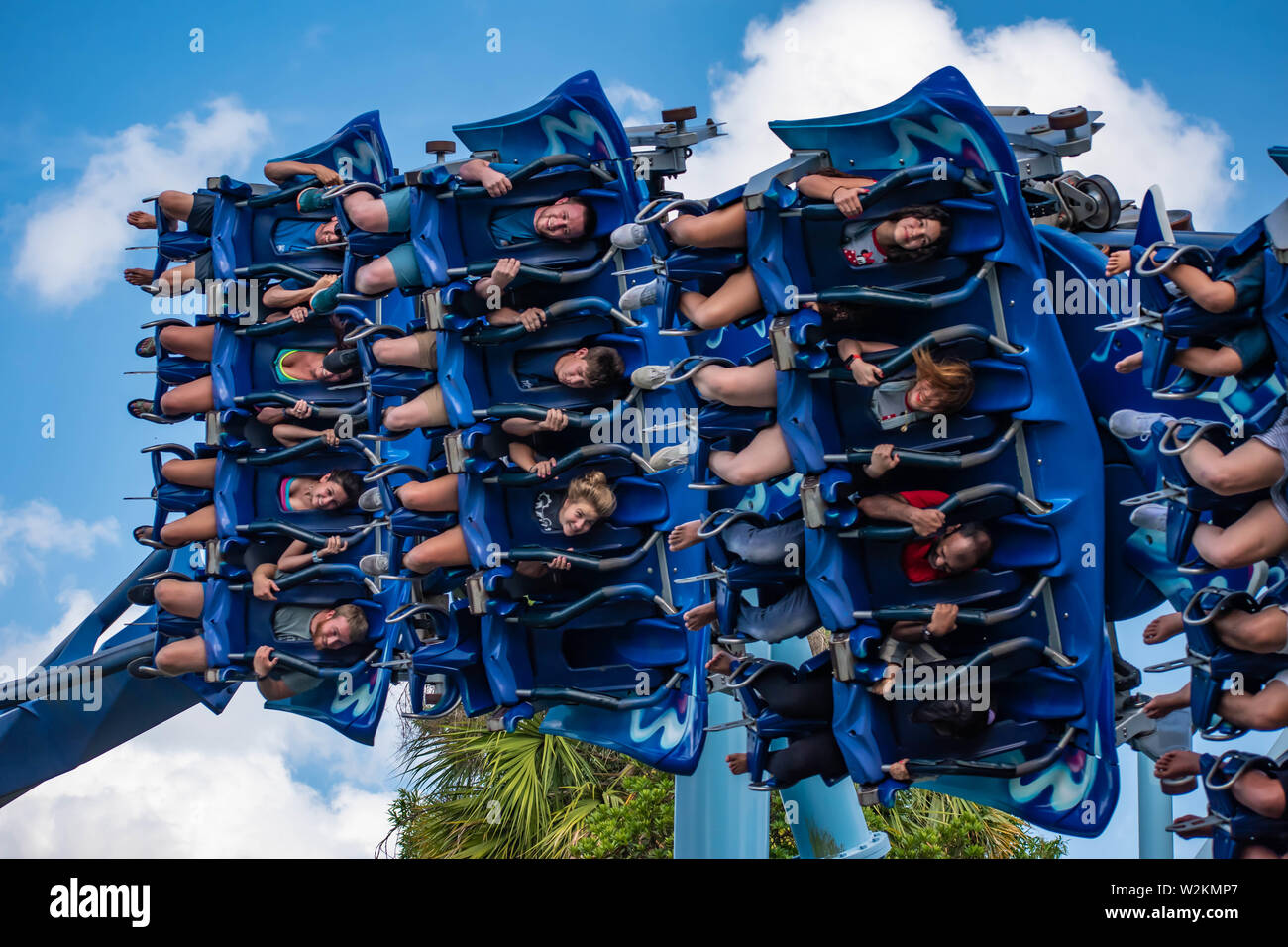 Orlando, Florida. June 25 2019. People enjoying amazing Manta Ray ...