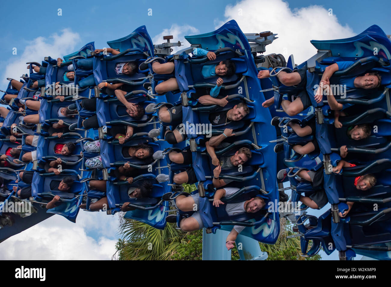 Orlando, Florida. June 25 2019. People enjoying amazing Manta Ray ...