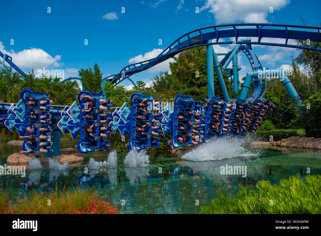 Orlando, Florida. June 25 2019. People enjoying amazing Manta Ray ...