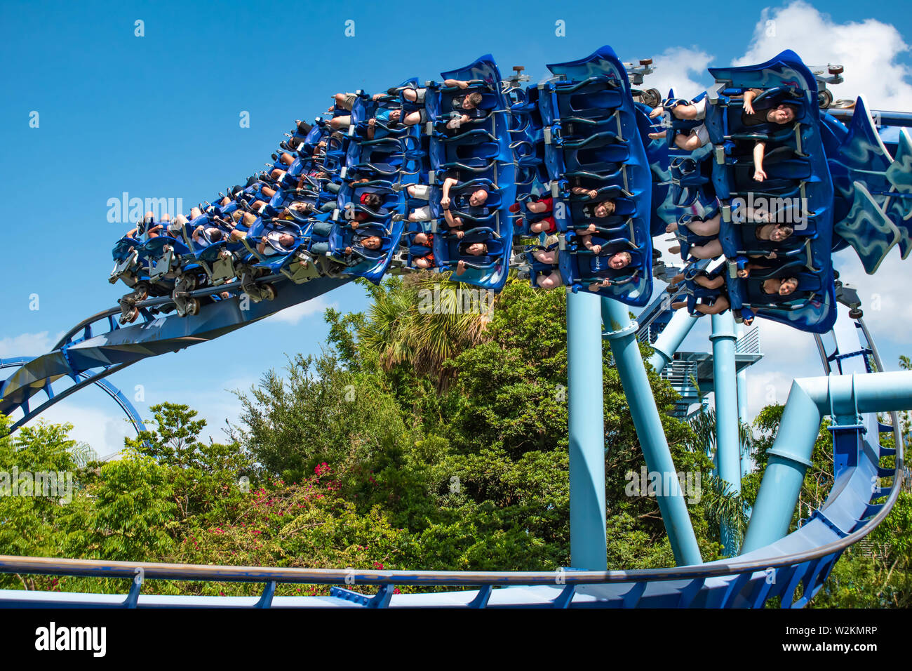 Orlando, Florida. June 25 2019. People enjoying amazing Manta Ray ...