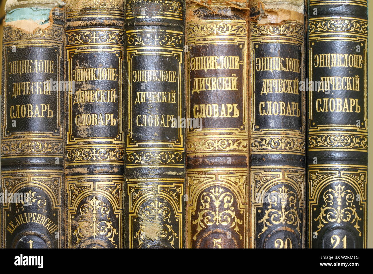 Old encyclopedic dictionary books Stock Photo - Alamy