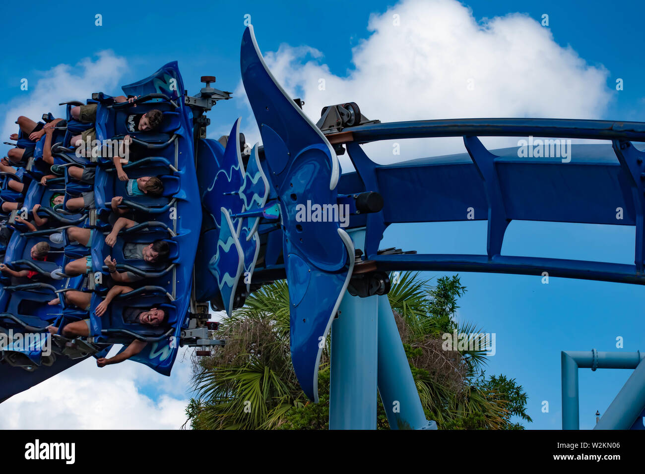 Orlando, Florida. June 25 2019. People enjoying amazing Manta Ray ...