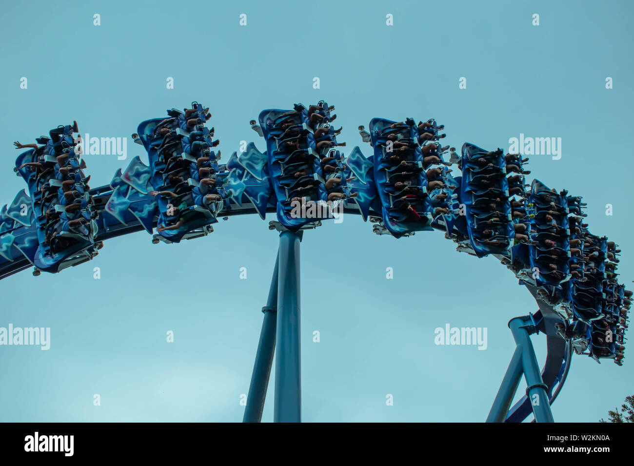 Orlando, Florida. June 25 2019. People enjoying amazing Manta Ray ...