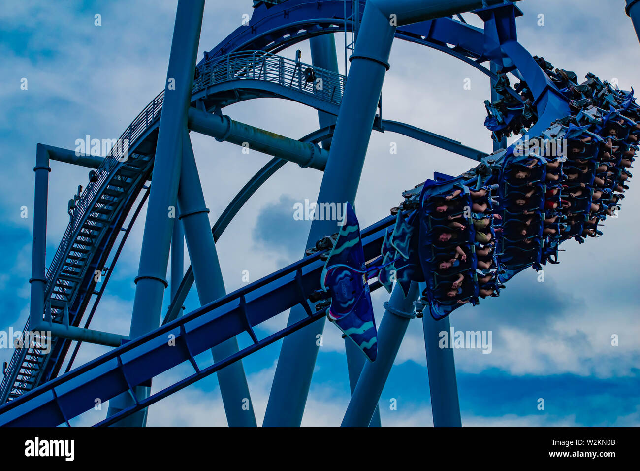 Orlando, Florida. June 25 2019. People enjoying amazing Manta Ray ...