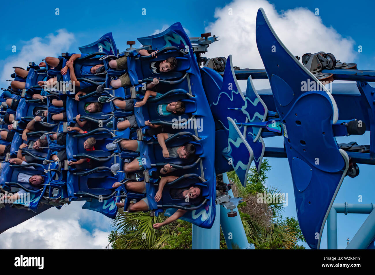 Orlando, Florida. June 25 2019. People enjoying amazing Manta Ray ...