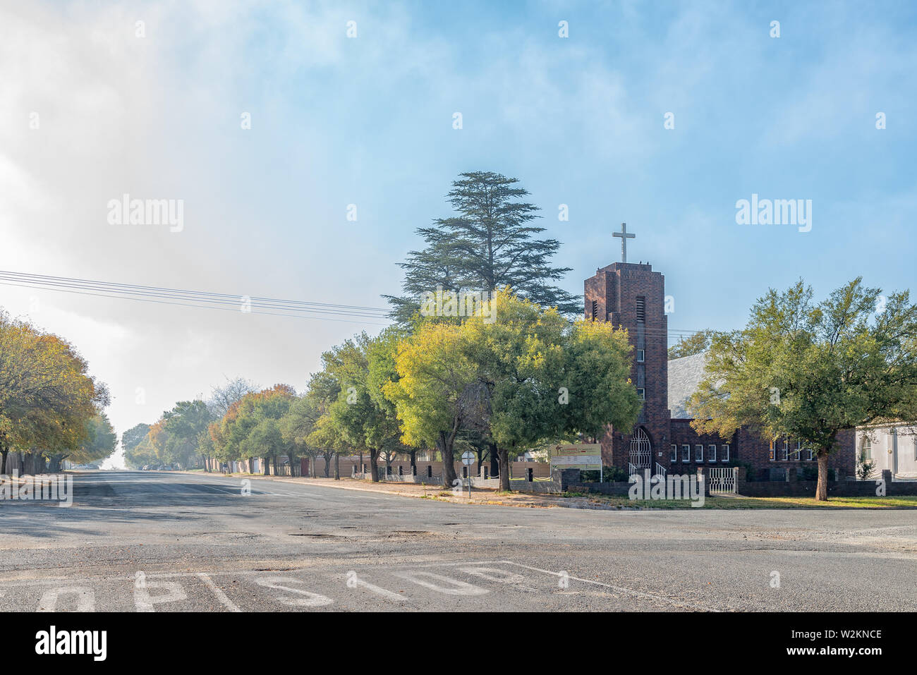STANDERTON, SOUTH AFRICA - MAY 2, 2019: A street scene, with the ...