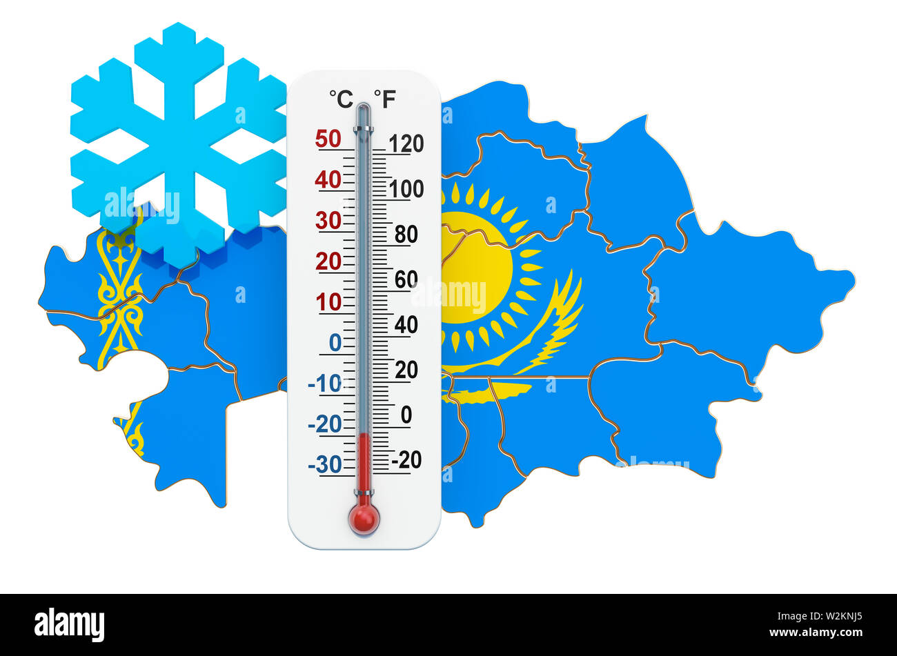 Flag kazakhstan with thermometer hi-res stock photography and images ...