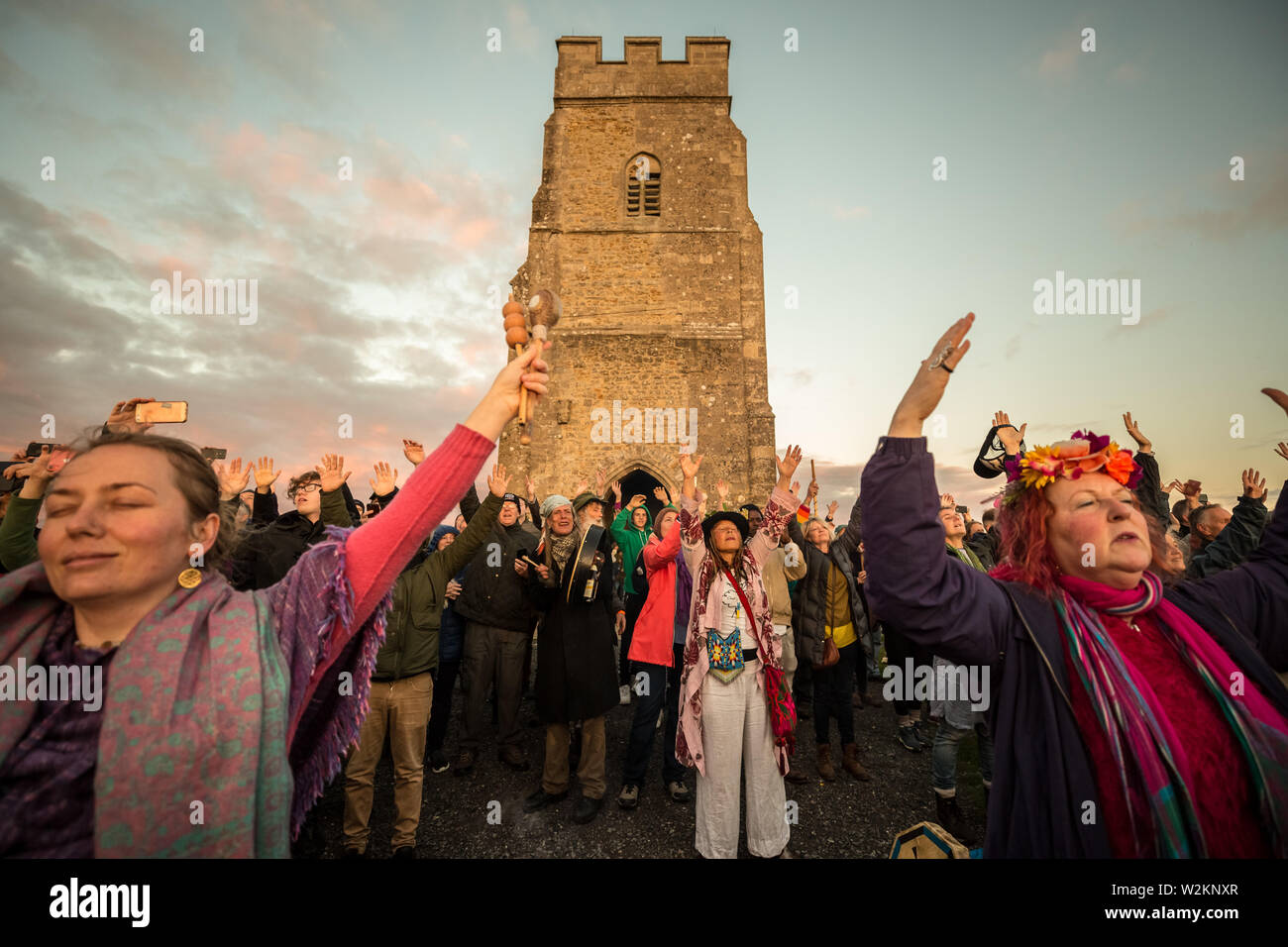 Glastonbury Tor Summer Solstice High Resolution Stock Photography and ...