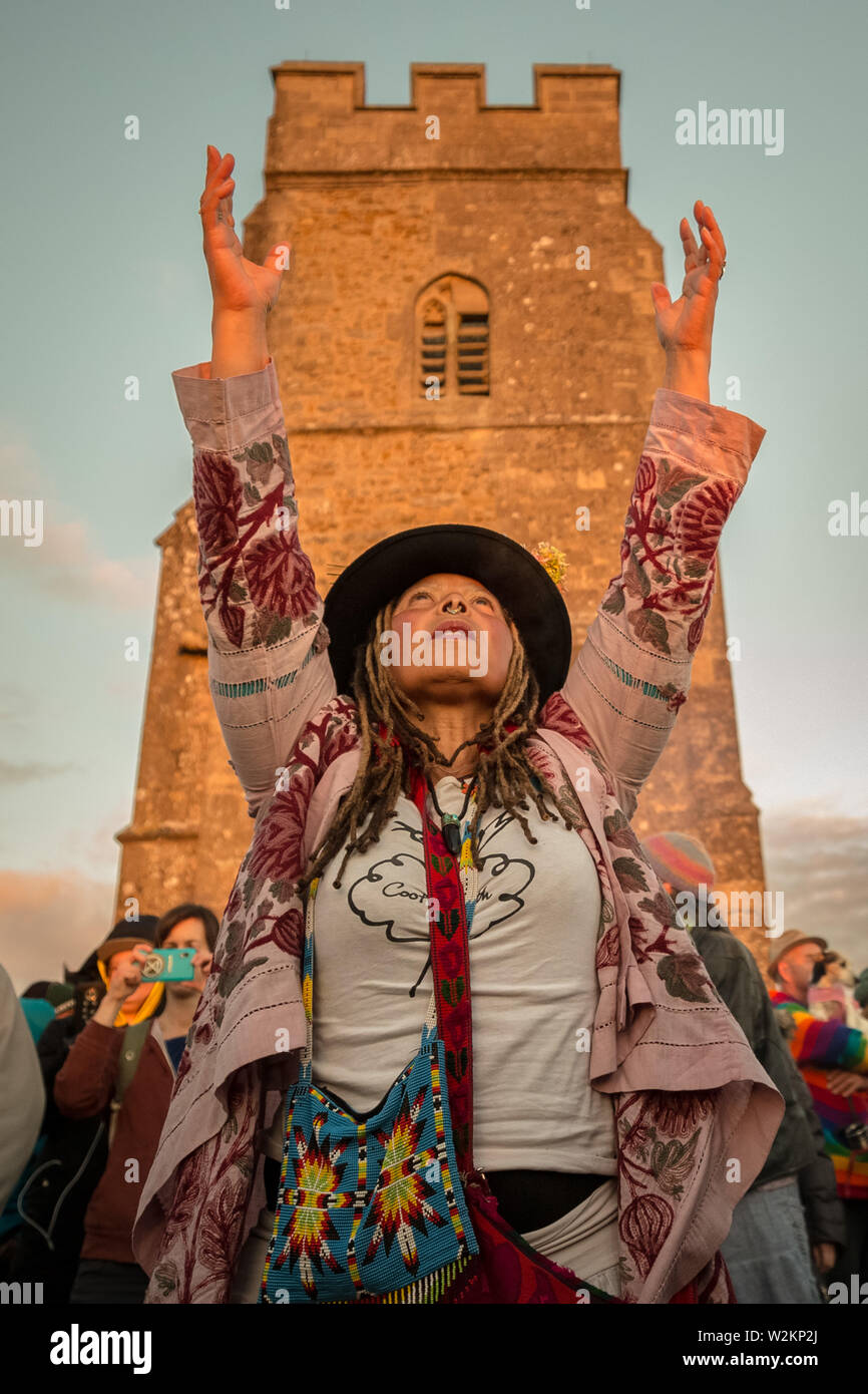 Glastonbury Tor Summer Solstice High Resolution Stock Photography and ...