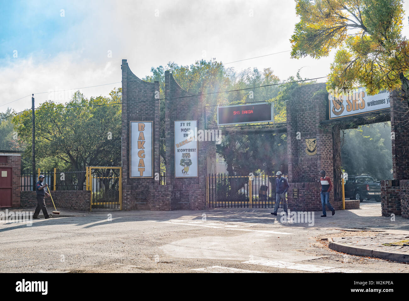 STANDERTON, SOUTH AFRICA - MAY 2, 2019: Entrance of the Standerton High ...
