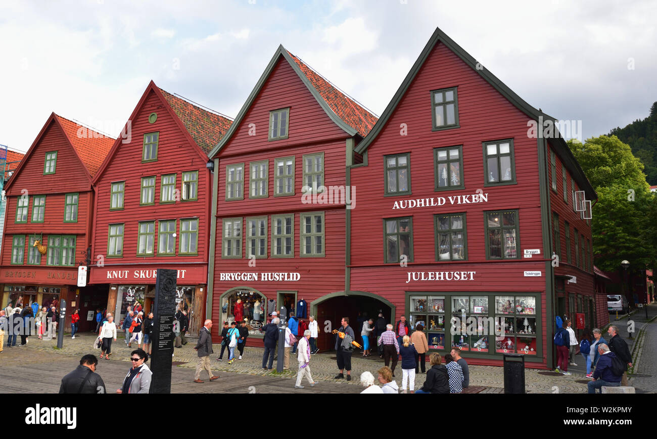 Traditional buildings on Bryggen, Bergen, Norway Stock Photo - Alamy