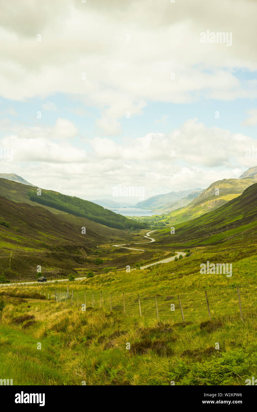 Looking down the A832 towards Kinlochewe and Loch Maree in the distance ...