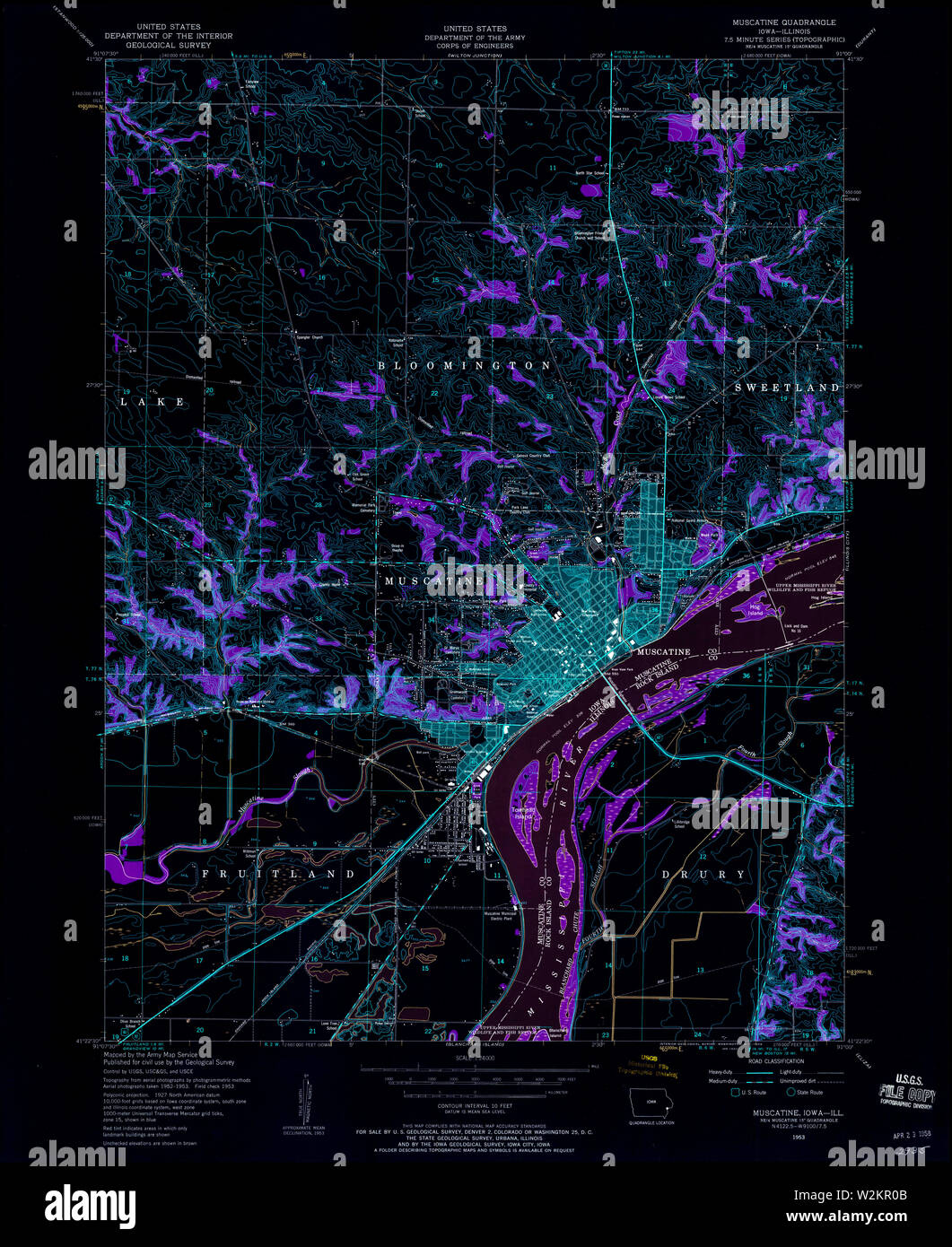 Map of muscatine hi-res stock photography and images - Alamy
