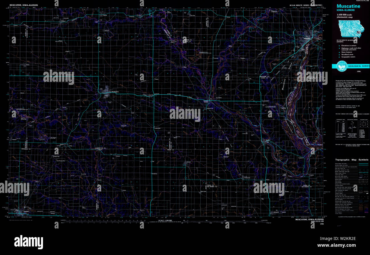 Map of muscatine hi-res stock photography and images - Alamy