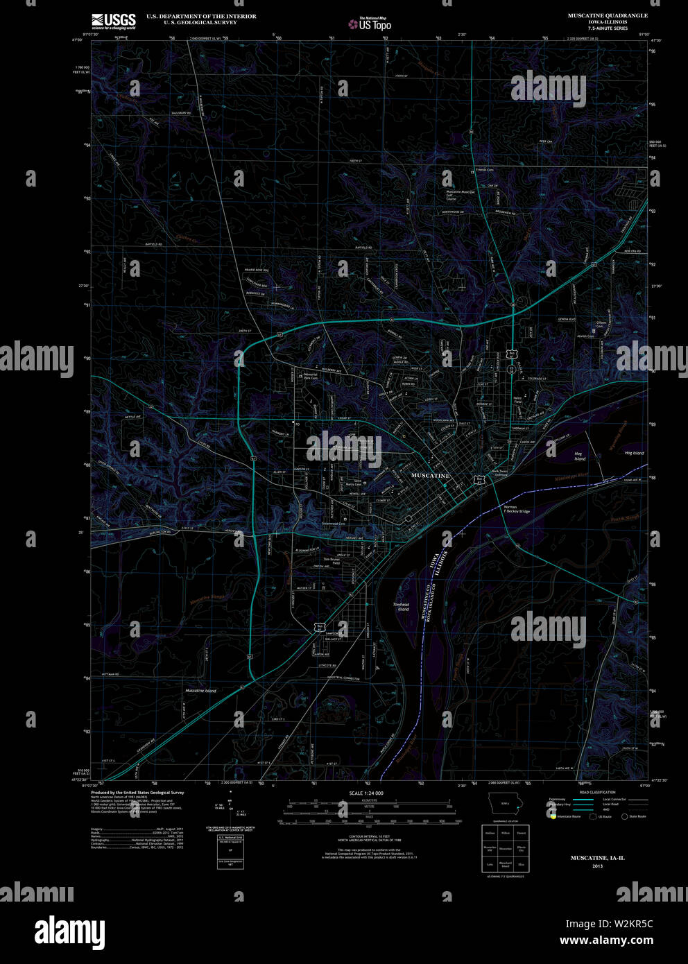 Muscatine iowa map hi-res stock photography and images - Alamy