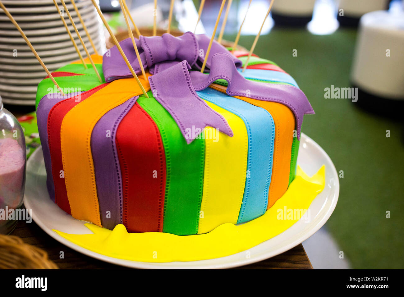 colorful birthday party cake Stock Photo - Alamy