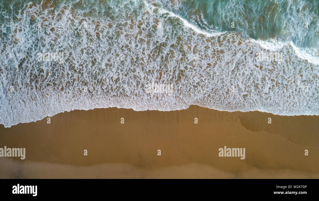 Amazing beach sea waves view from above Stock Photo - Alamy