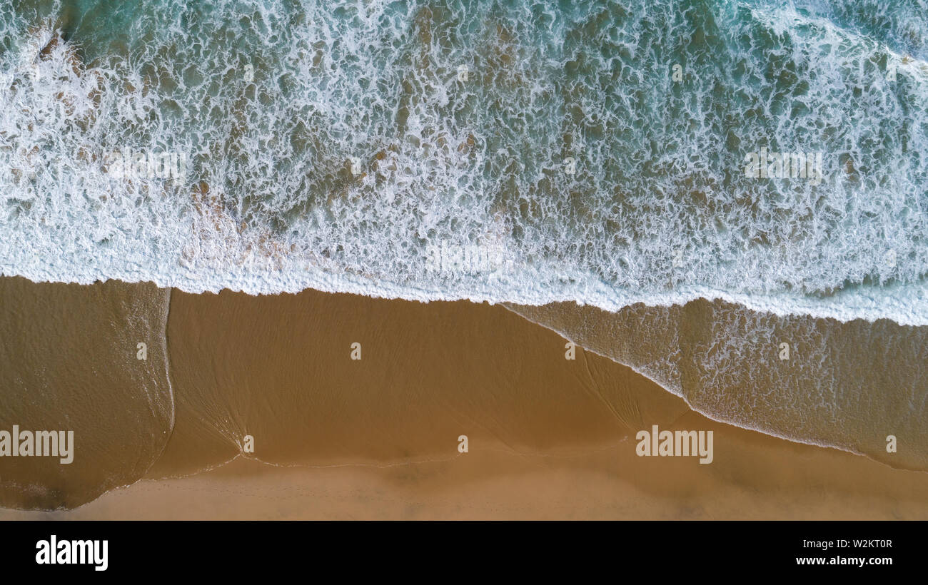 Amazing beach sea waves view from above Stock Photo - Alamy