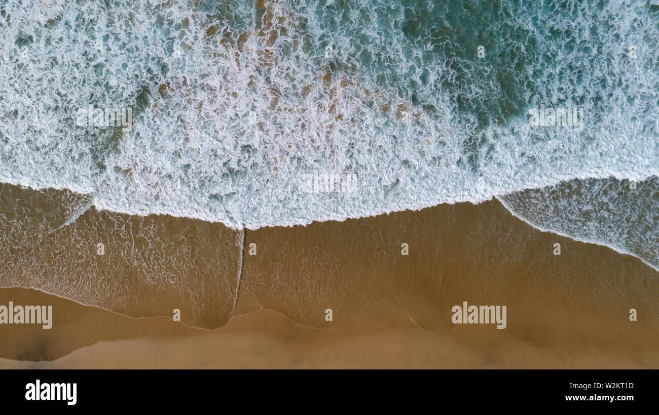 Amazing beach sea waves view from above Stock Photo - Alamy