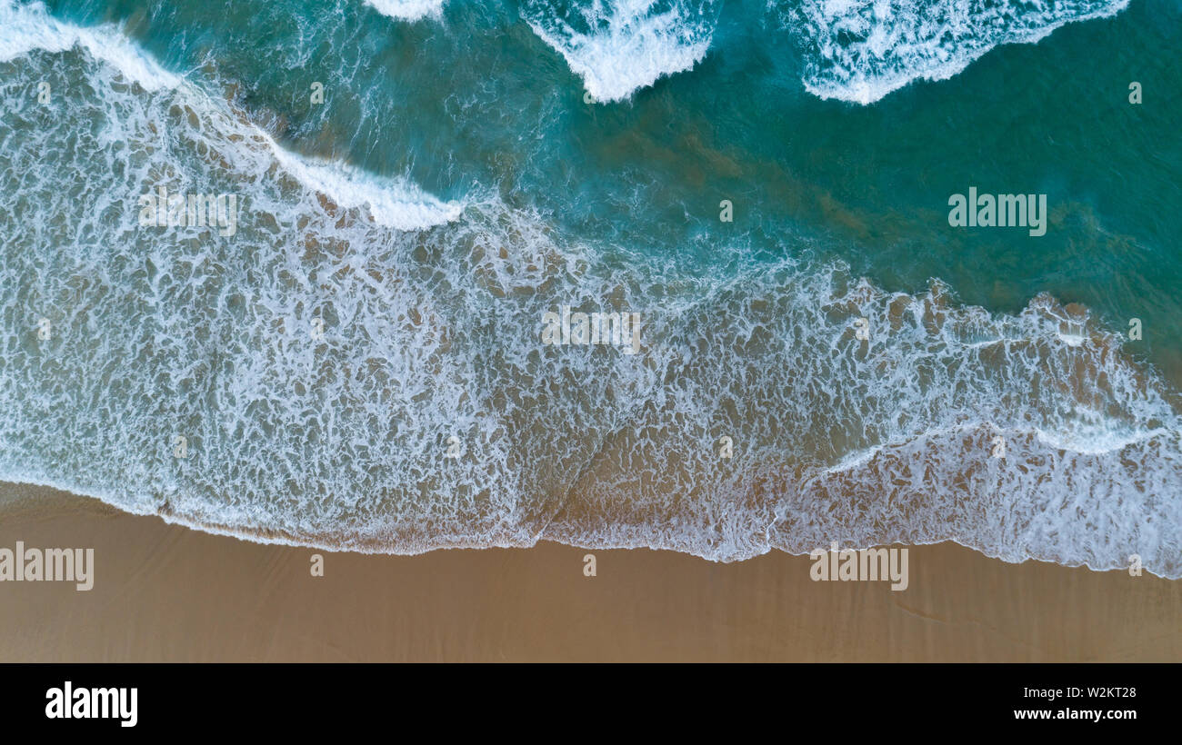 Amazing beach sea waves view from above Stock Photo - Alamy