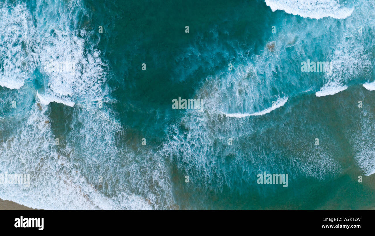 Amazing beach sea waves view from above Stock Photo - Alamy