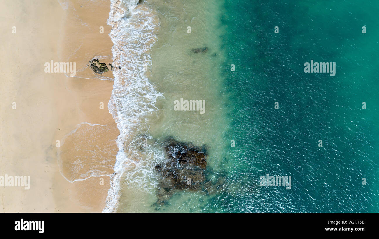 Amazing beach sea waves view from above Stock Photo - Alamy