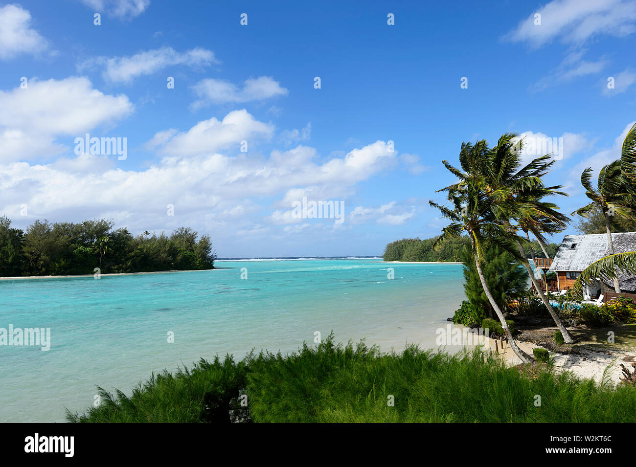Muri Lagoon and Beach, Rarotonga, Cook Islands, Polynesia Stock Photo ...