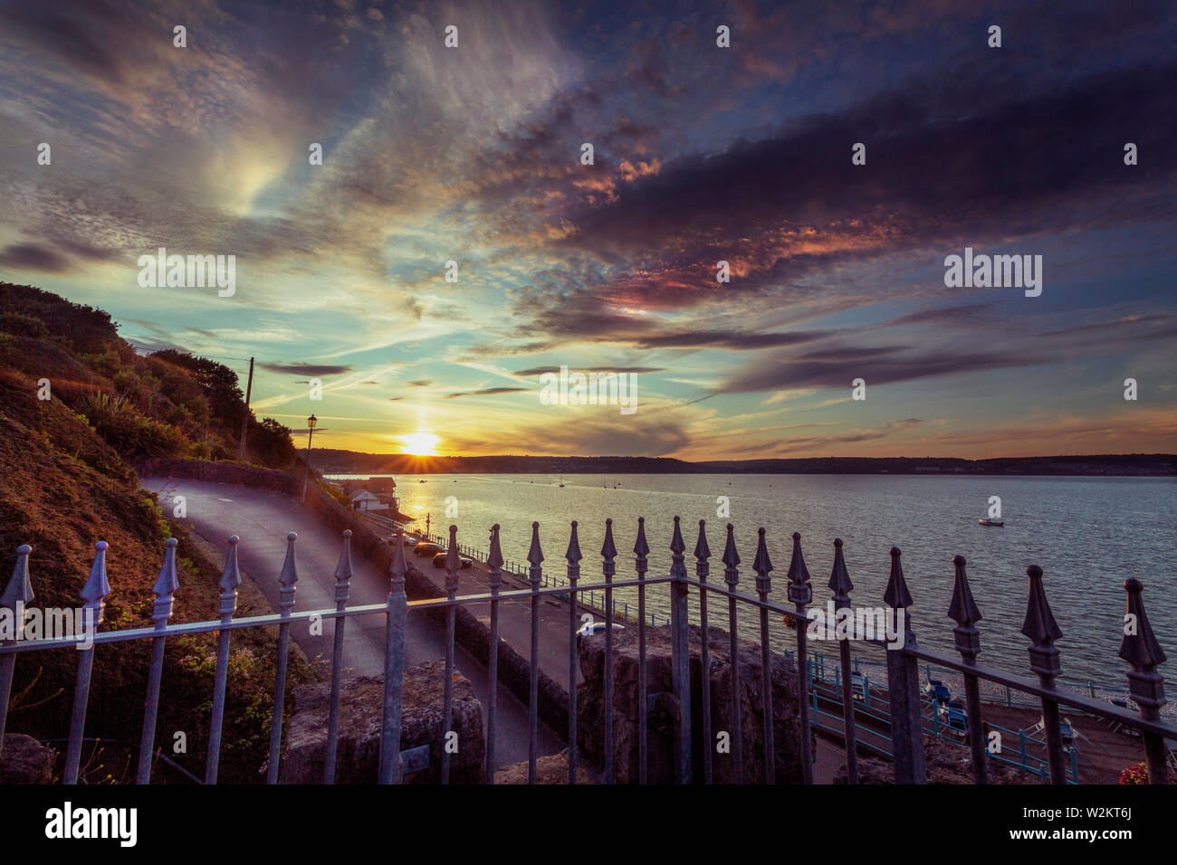 Sunset at Mumbles Stock Photo - Alamy