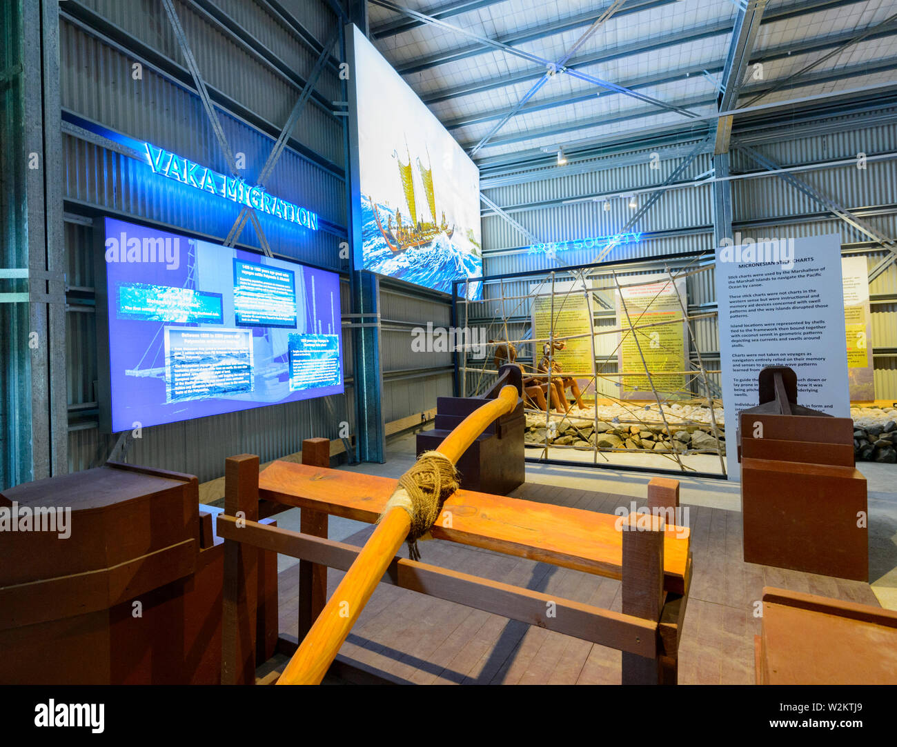 Exhibit showing the Vaka migration in Te Ara Museum of Cultural ...