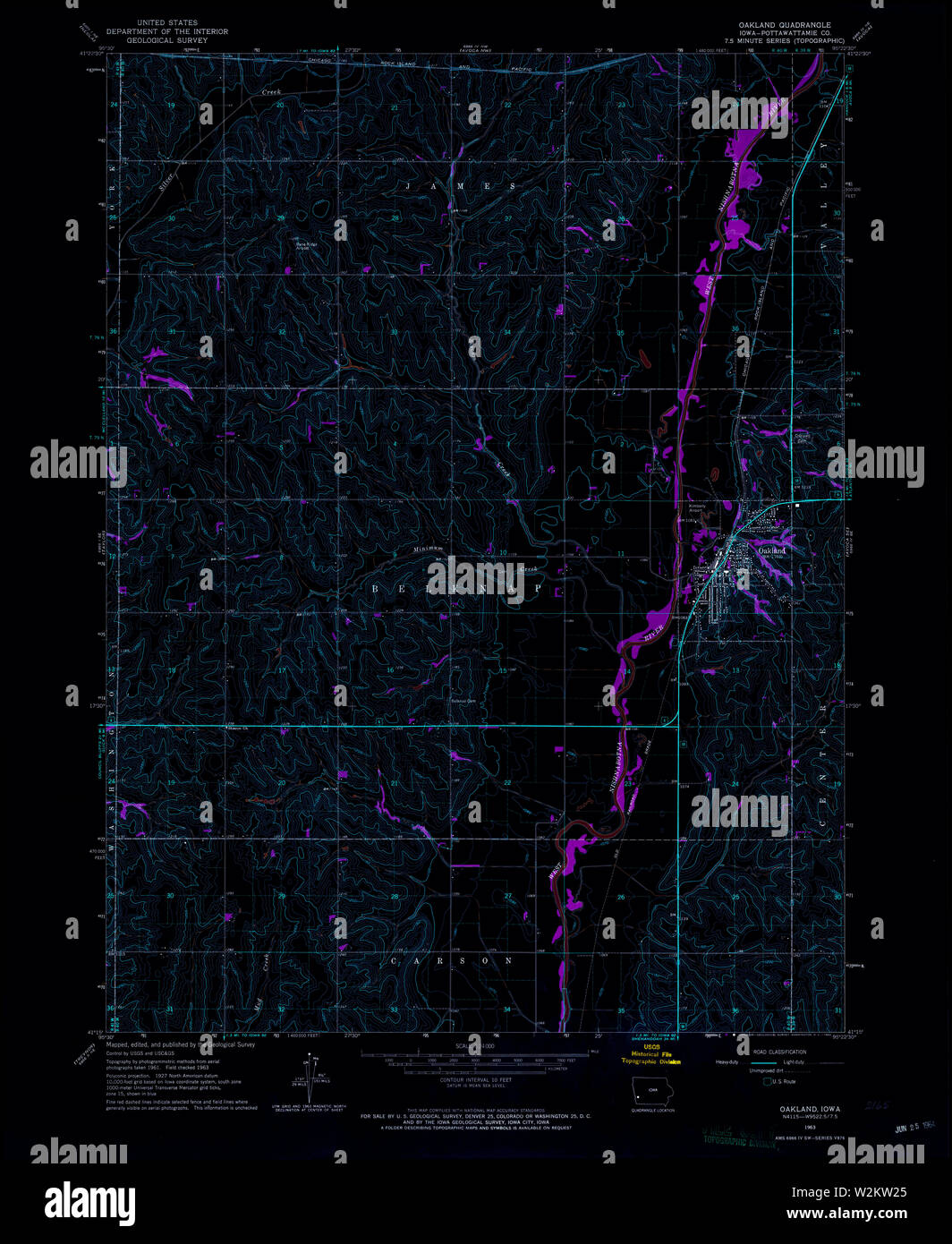Map of oakland iowa hi-res stock photography and images - Alamy